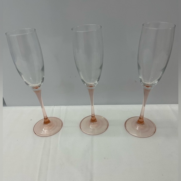 Vintage | Dining | Vintage Pink Depression Glass Champagne Goblets Set ...